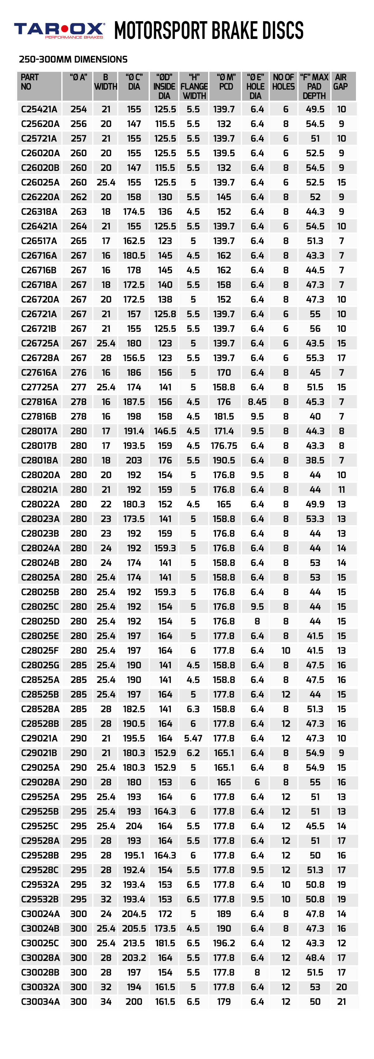Buy Tarox D95 Motorsport Brake Disc 250-300mm Diameter | Demon Tweeks