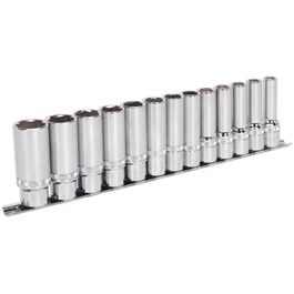 Buy Sealey Socket Set 13pc 1/2" sq Drive Deep Lock-On 6pt Metric ...